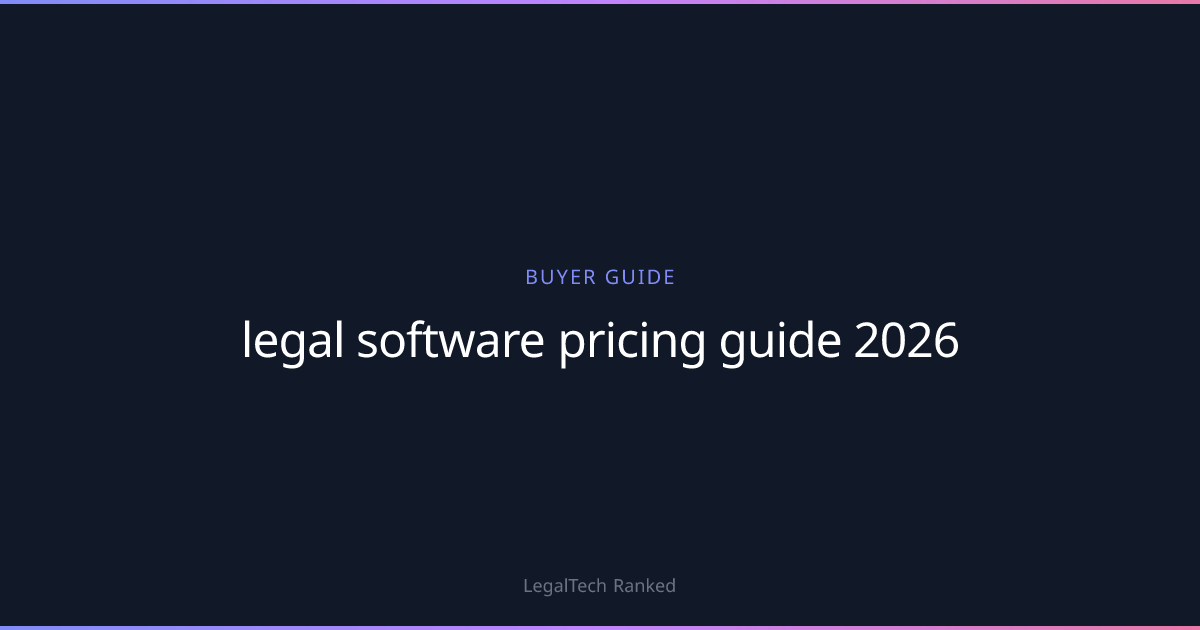Complete Legal Software Pricing Guide (2026) — LegalTech Ranked